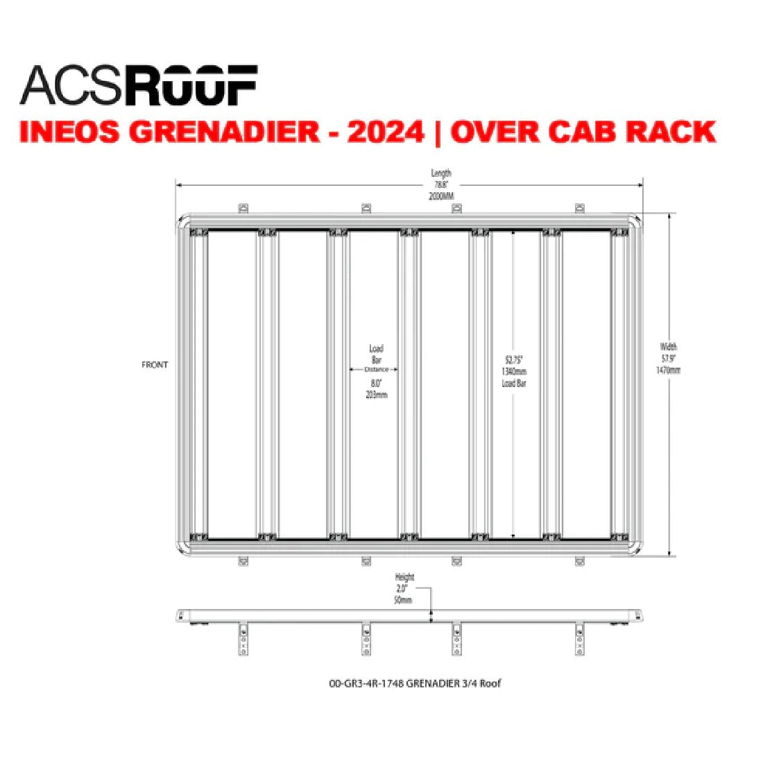 Leitner Designs ACS Roof Over Cab Platform Rack 2023+ Grenadier | Truck ...